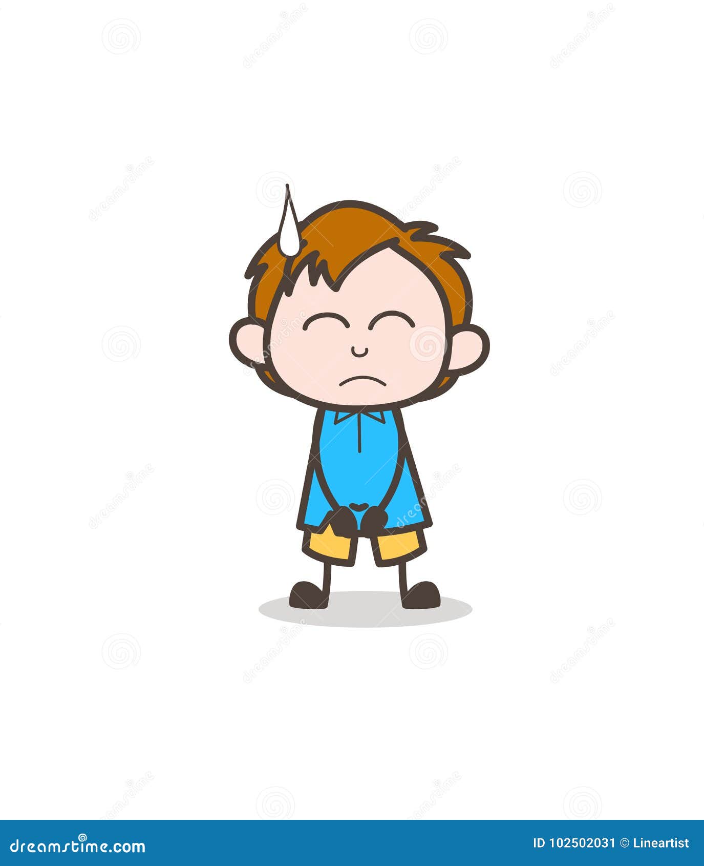 Disappointed Face - Cute Cartoon Kid Vector Stock Illustration ...