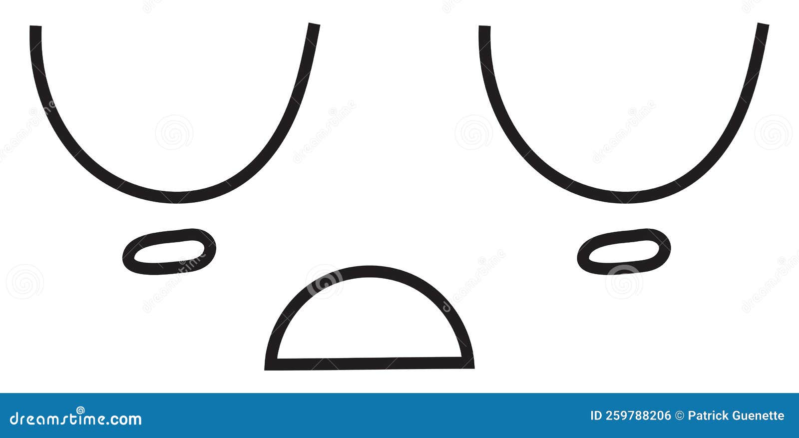 Disappointed Face Emoticon Outline Icon. Cartoon Vector | CartoonDealer ...