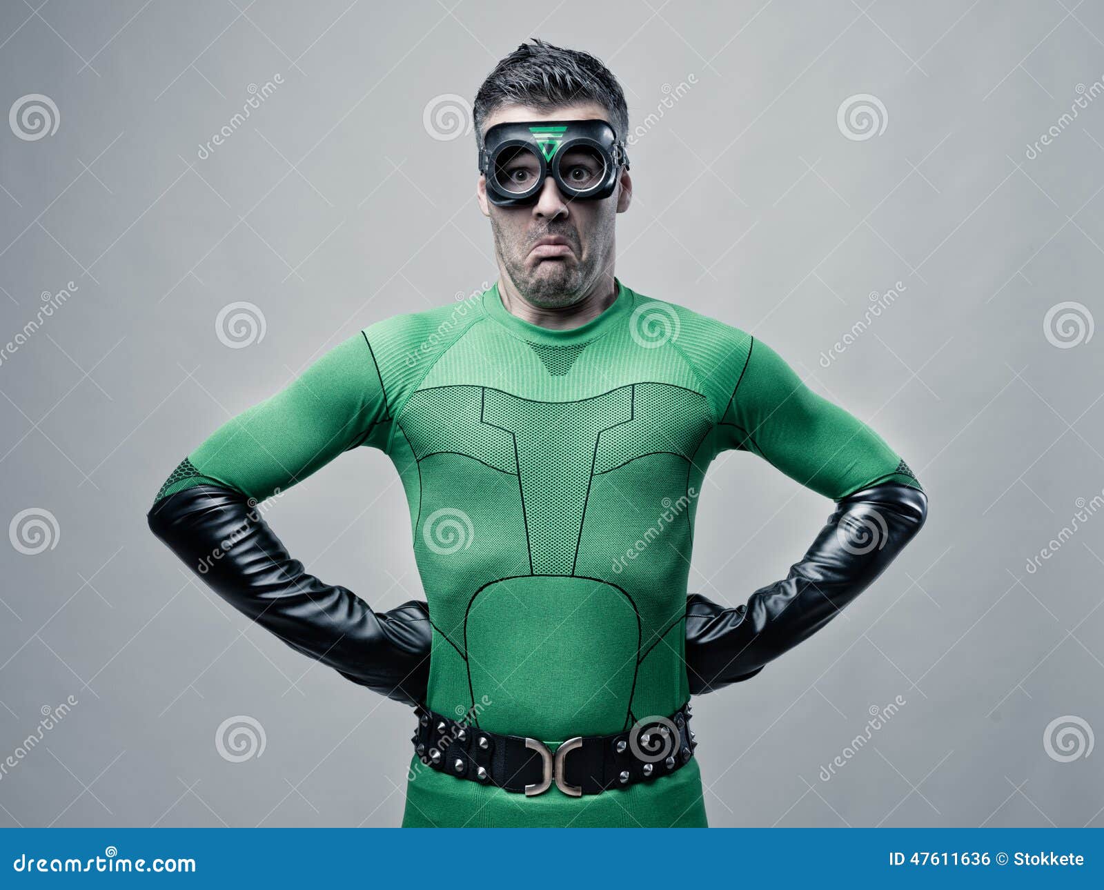 Disappointed Funny Superhero Stock Photo - Image of glasses, costume ...