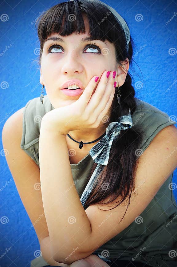 Disappointed girl stock image. Image of caucasian, hands - 16082087