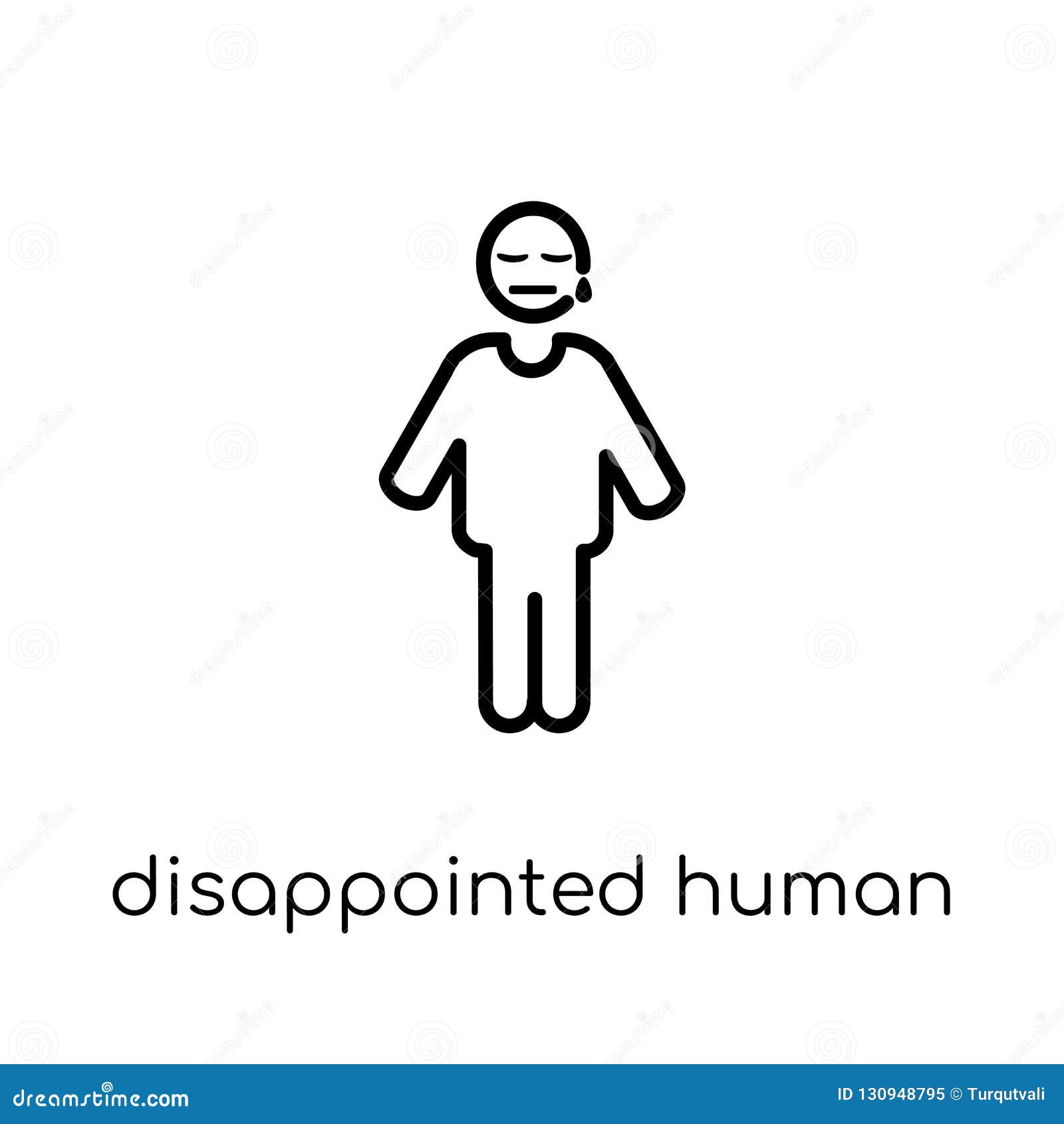 Disappointed Human Icon. Trendy Modern Flat Linear Vector Disappointed ...