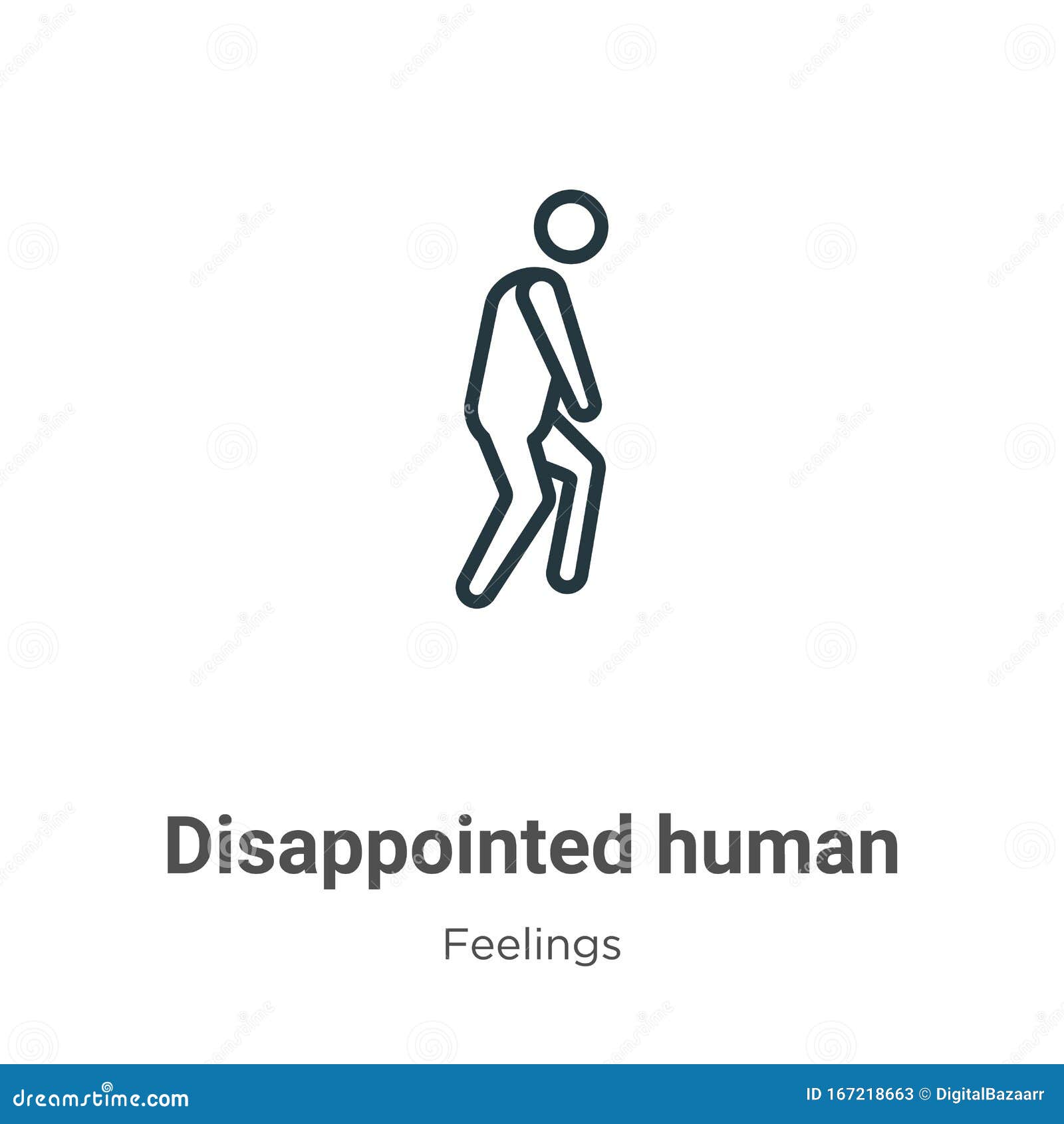 Disappointed Human Vector Icon On White Background. Flat Vector ...