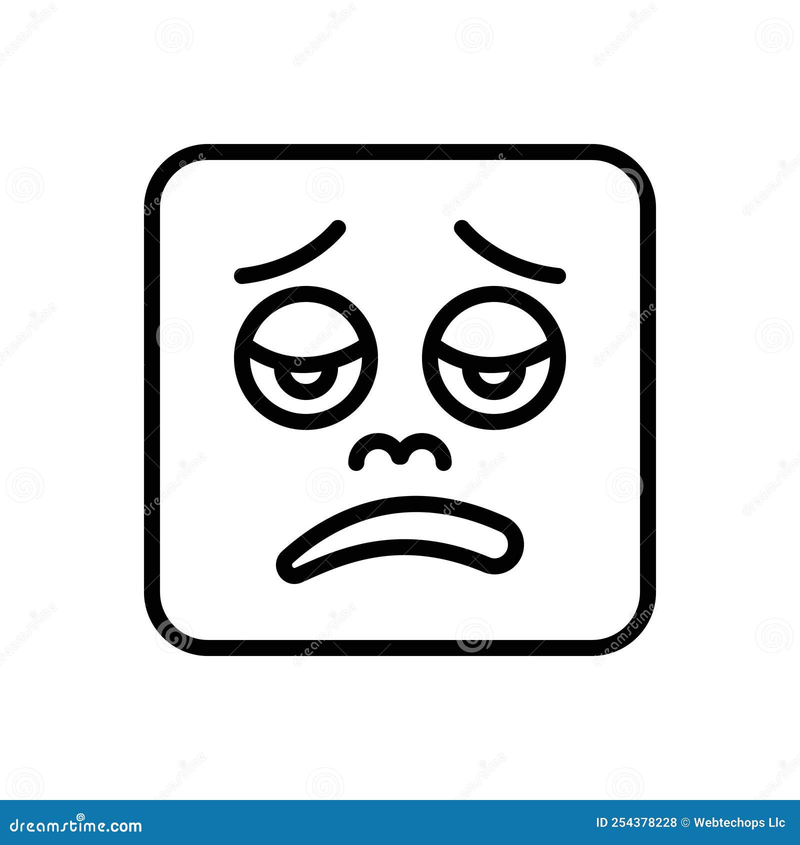 Black Line Icon for Disappointed, Frustrated and Hopeless Stock ...
