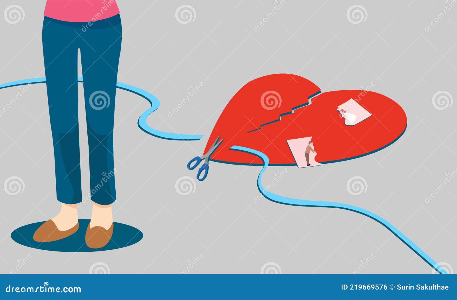 Disappointed in Love,severed the Relationship. Stock Vector ...