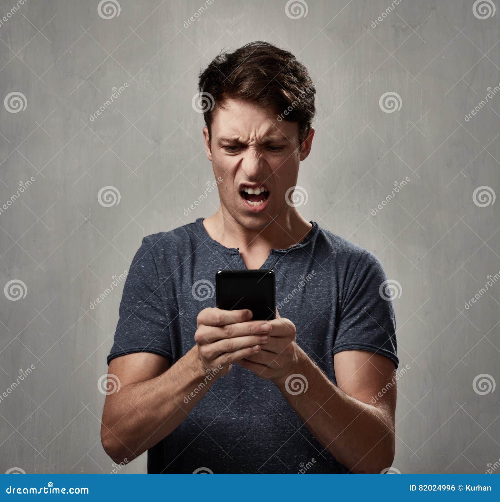 Disappointed Man with Cell Phone. Stock Photo - Image of calling ...
