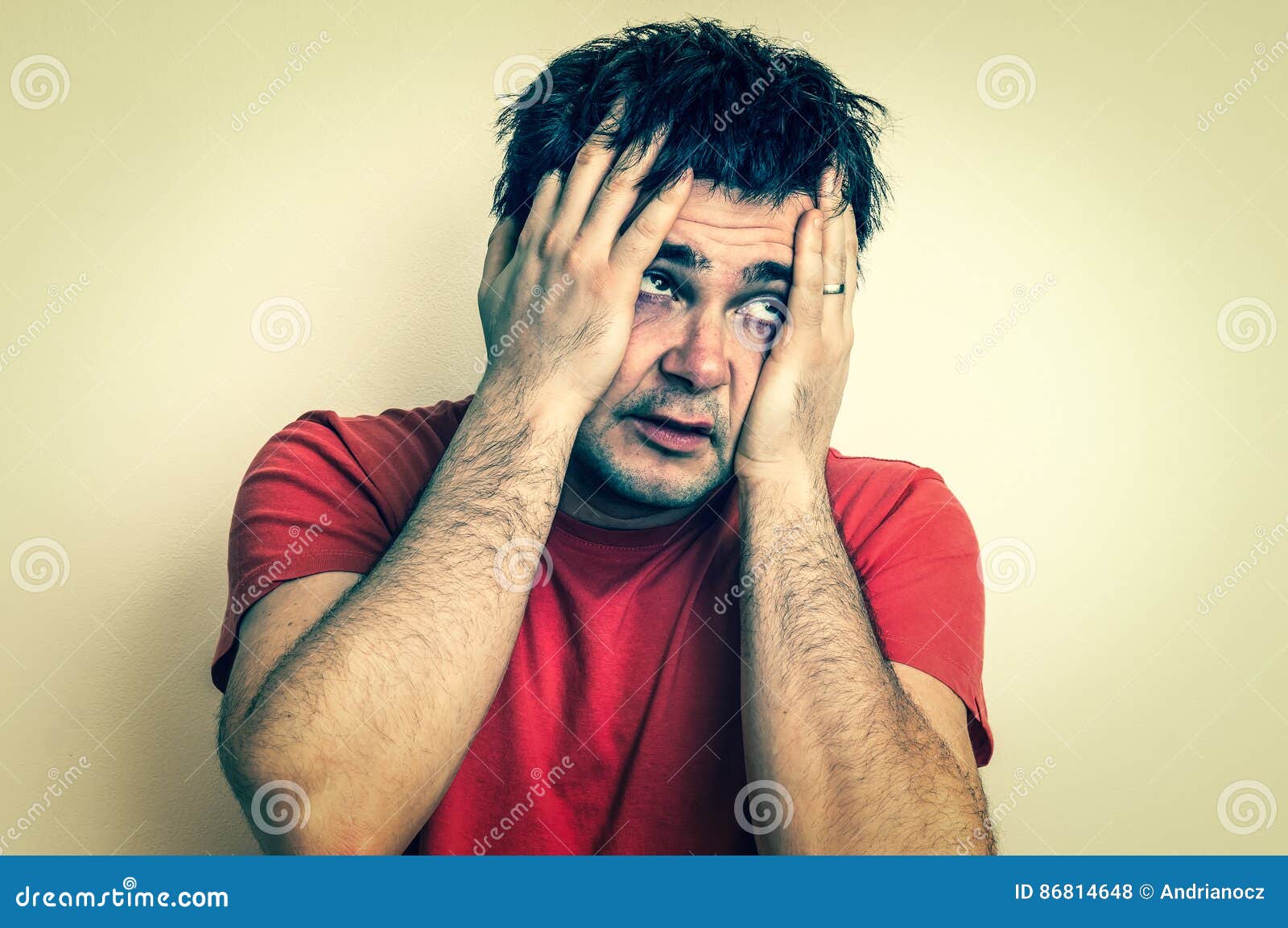 Disappointed Man in Depression - Retro Style Stock Photo - Image of ...