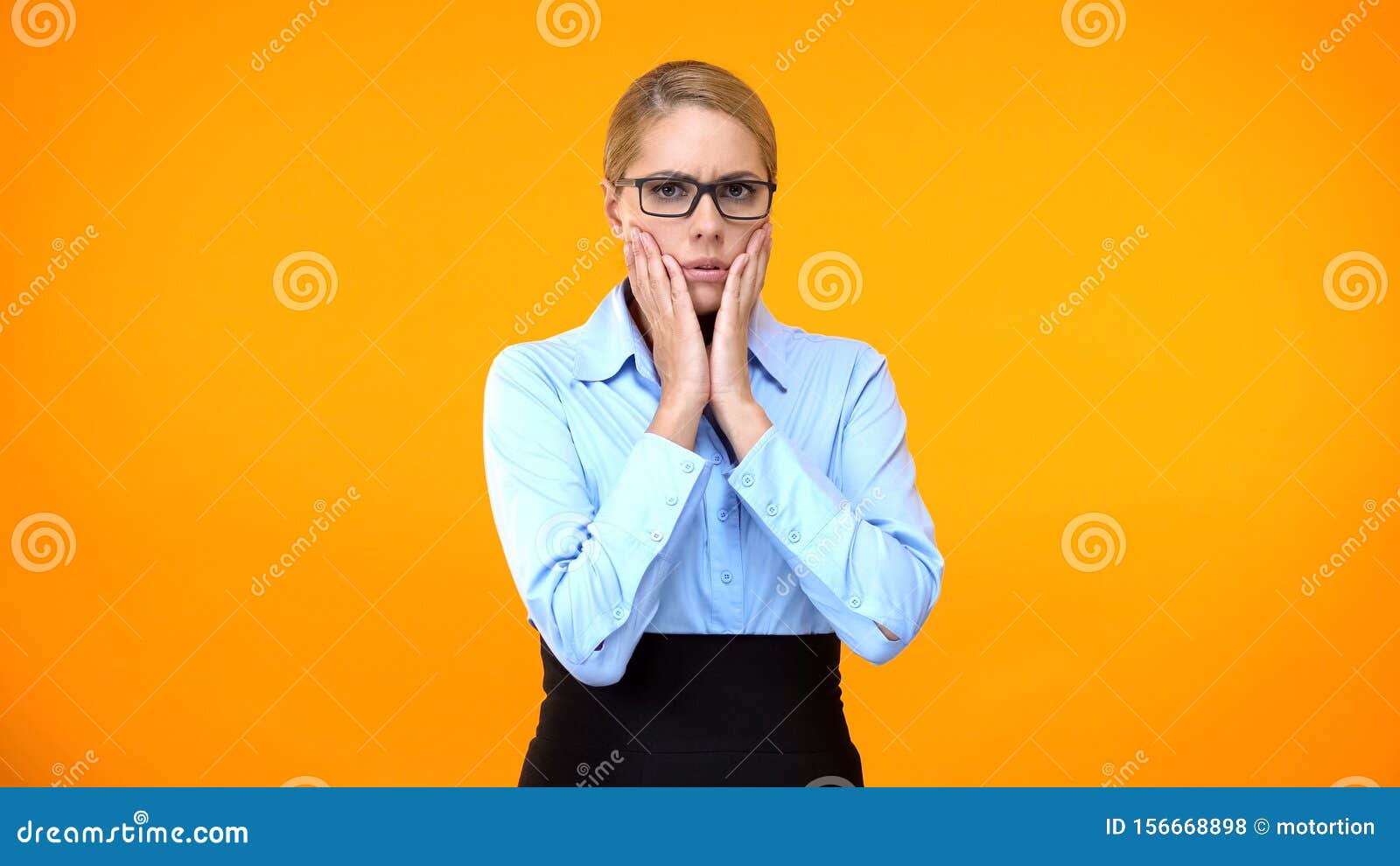 Disappointed Office Worker on Bright Background, Problem Stress ...