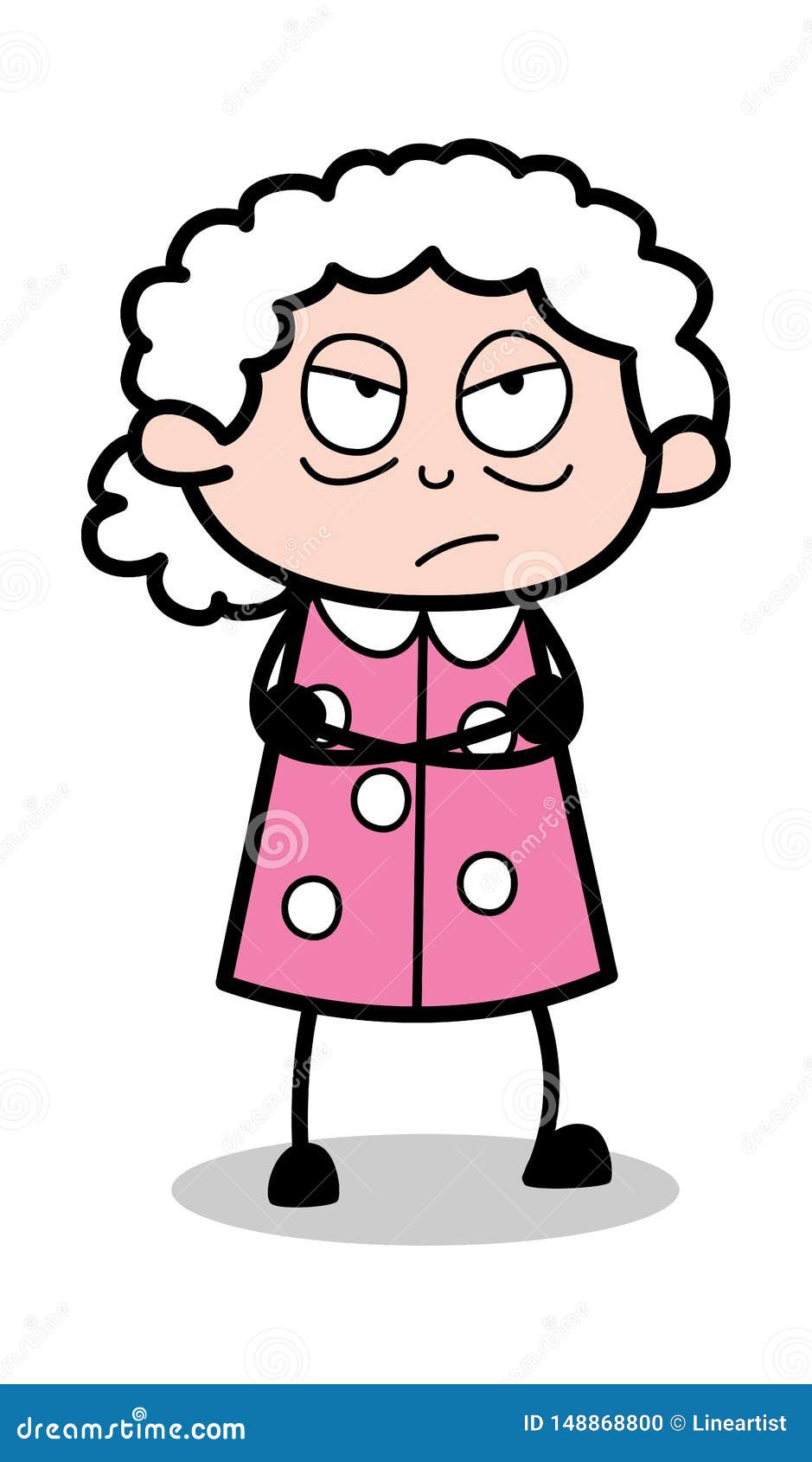 Disappointed - Old Cartoon Granny Vector Illustration Stock ...