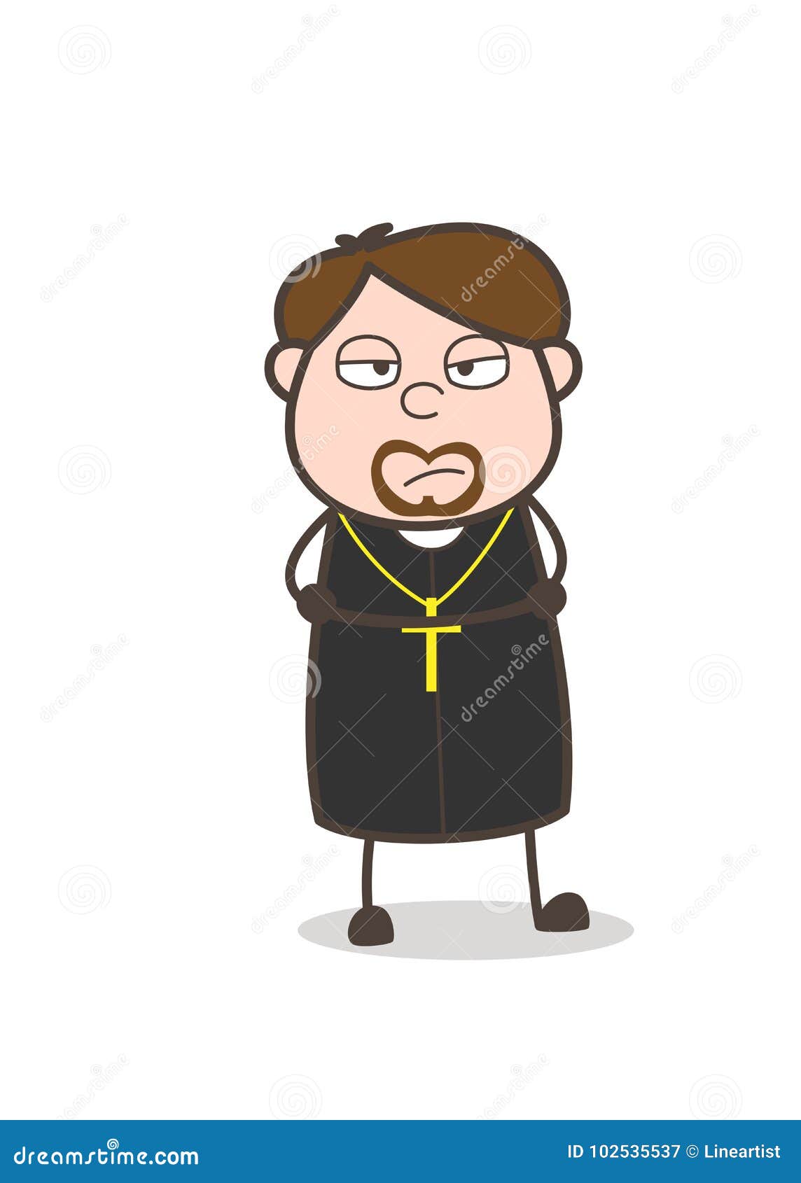 Disappointed Priest Face Vector Stock Illustration - Illustration of ...