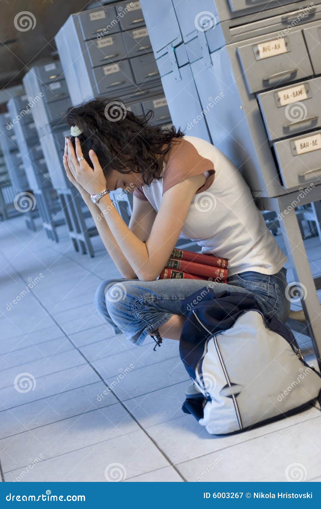 Disappointed Student in College Stock Image - Image of pretty, female ...
