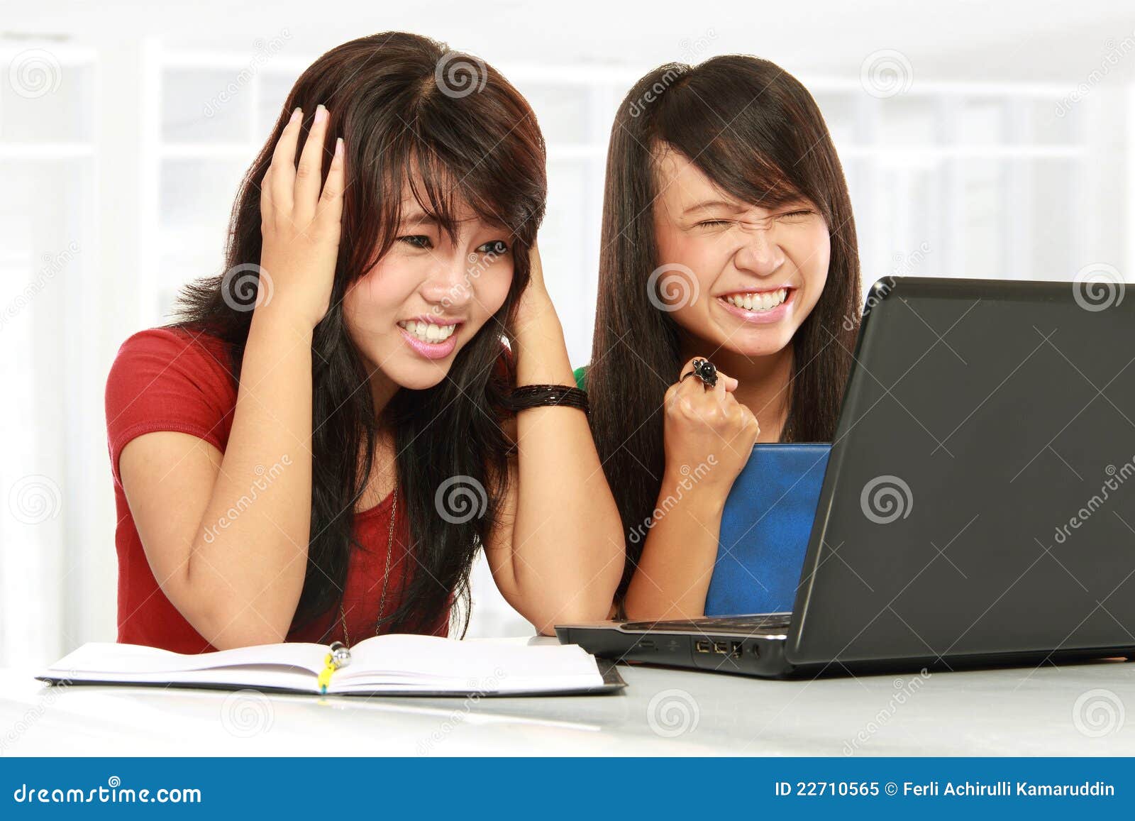 Disappointed Student Girl on Laptop Stock Image - Image of asia, cute ...