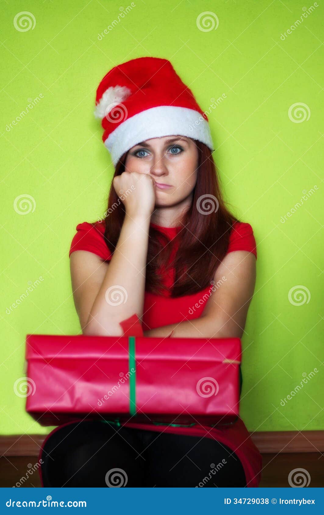 Disappointed Woman Holding Present Stock Photo - Image of young, anger ...