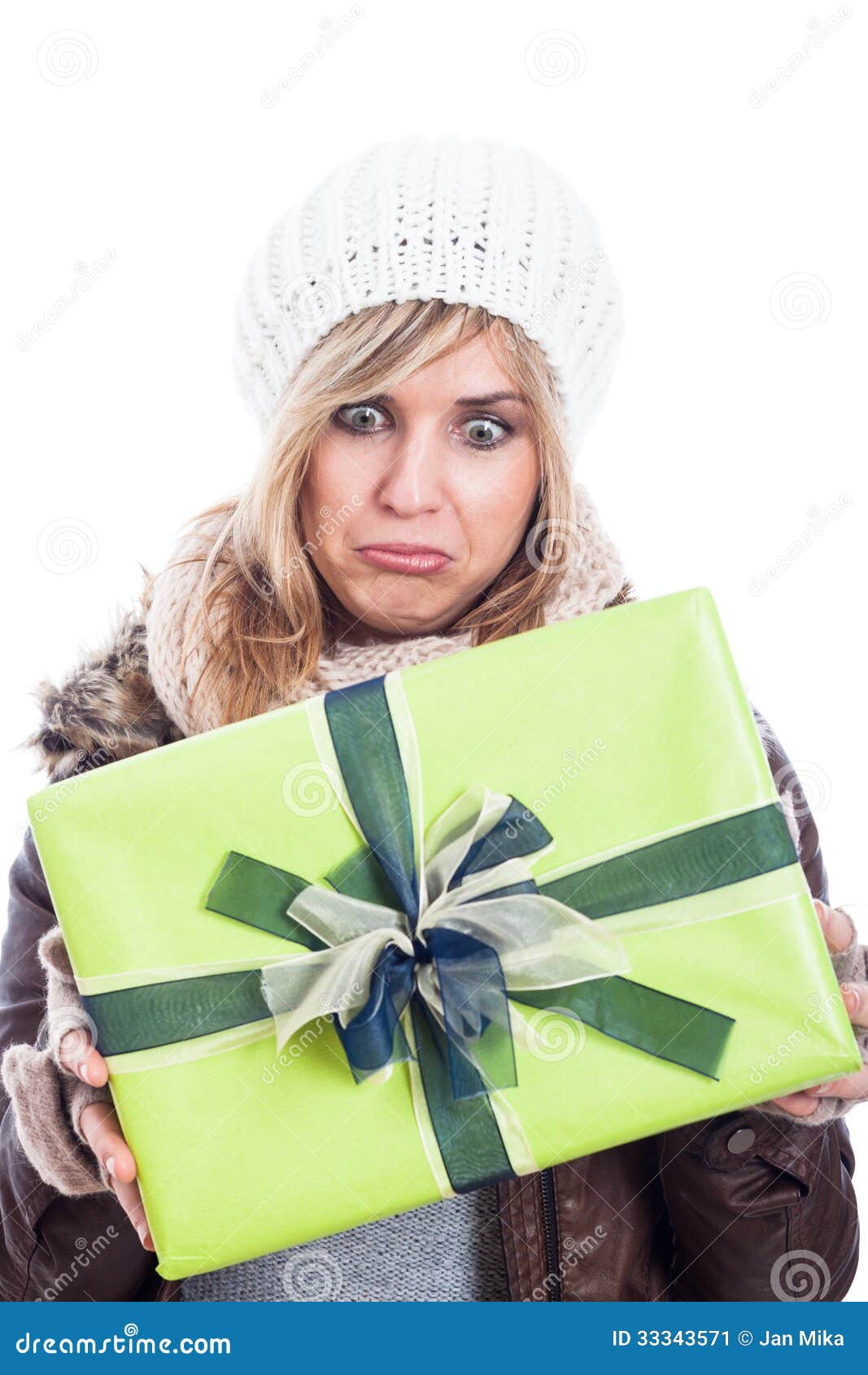Disappointed Woman With Present Stock Image - Image: 33343571