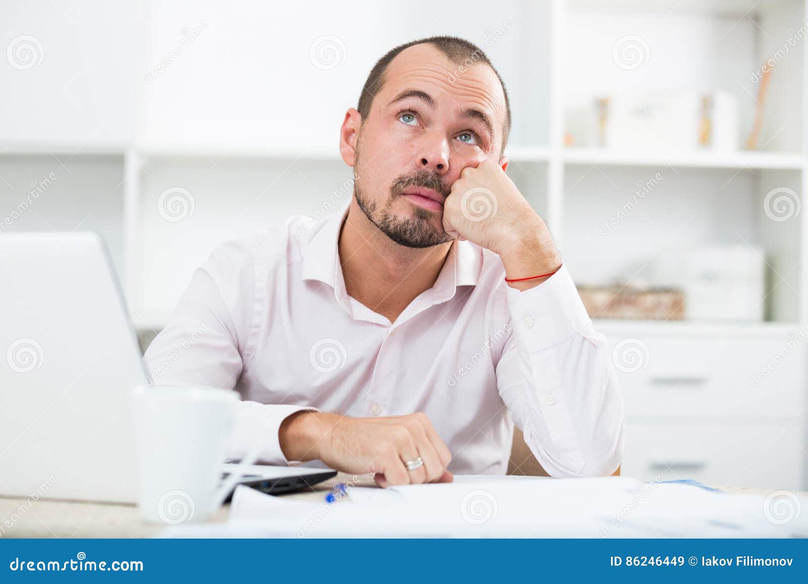 Disappointed Worker Feeling Stressed Stock Image - Image of businessman ...