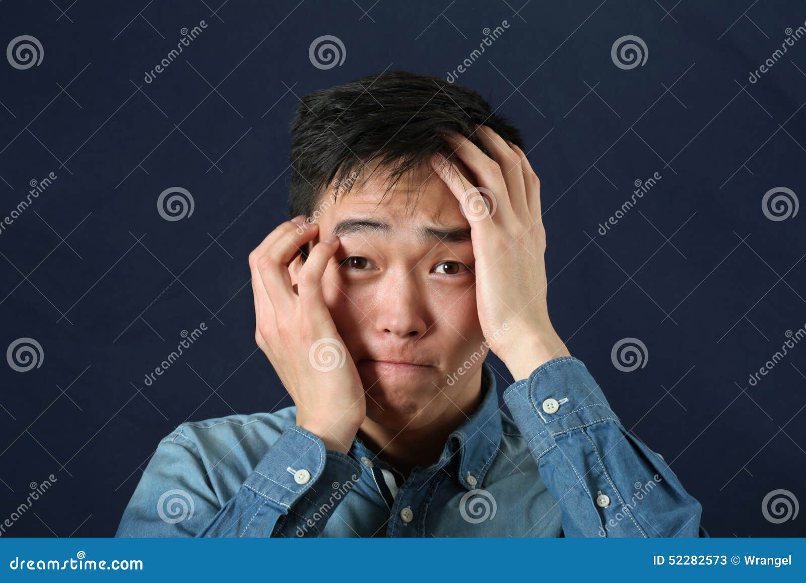 Disappointed Young Asian Man Looking at Camera Stock Image - Image of ...