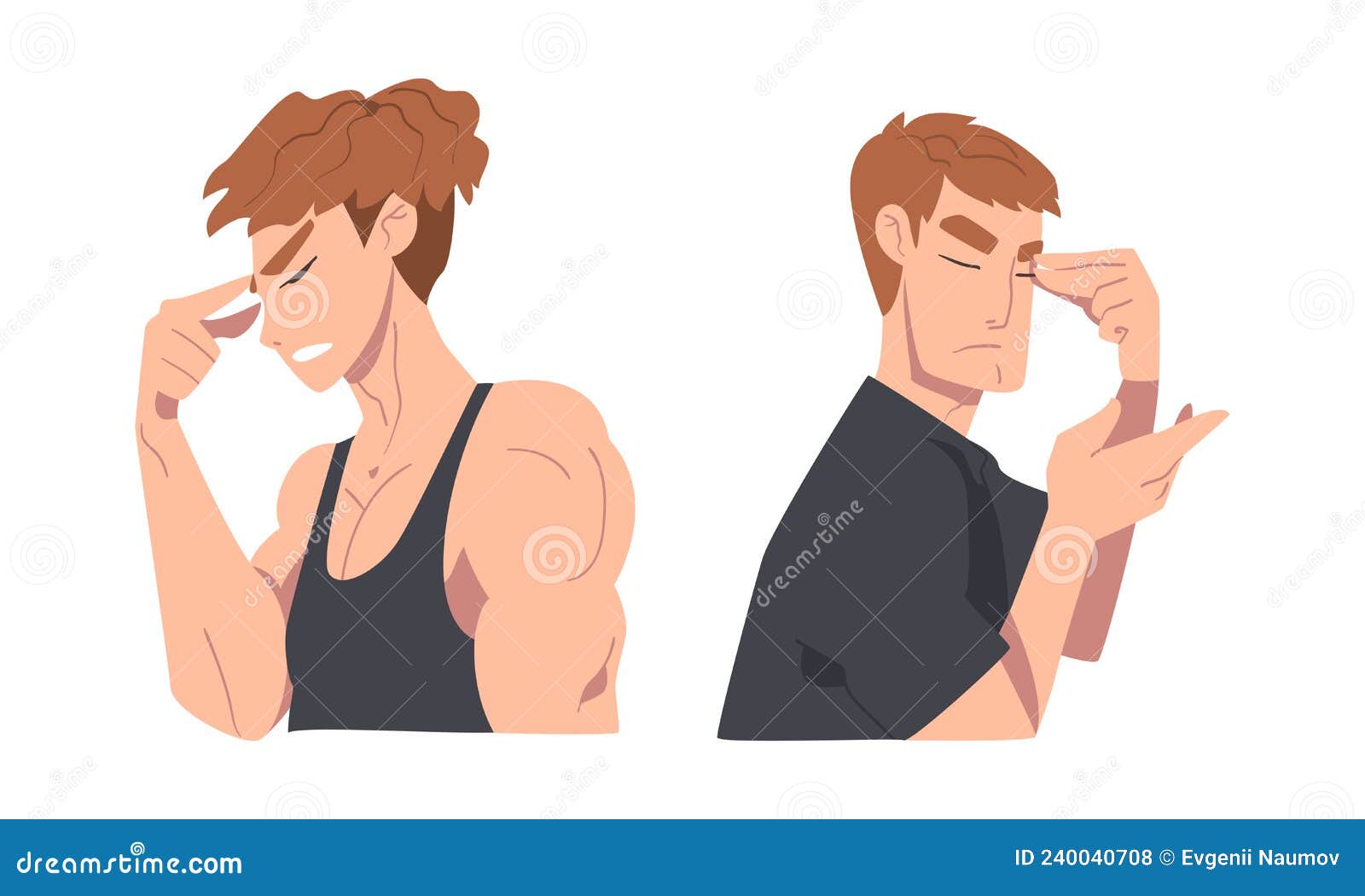 Disappointed Young Man And Woman Trying To Remember Something Feeling ...