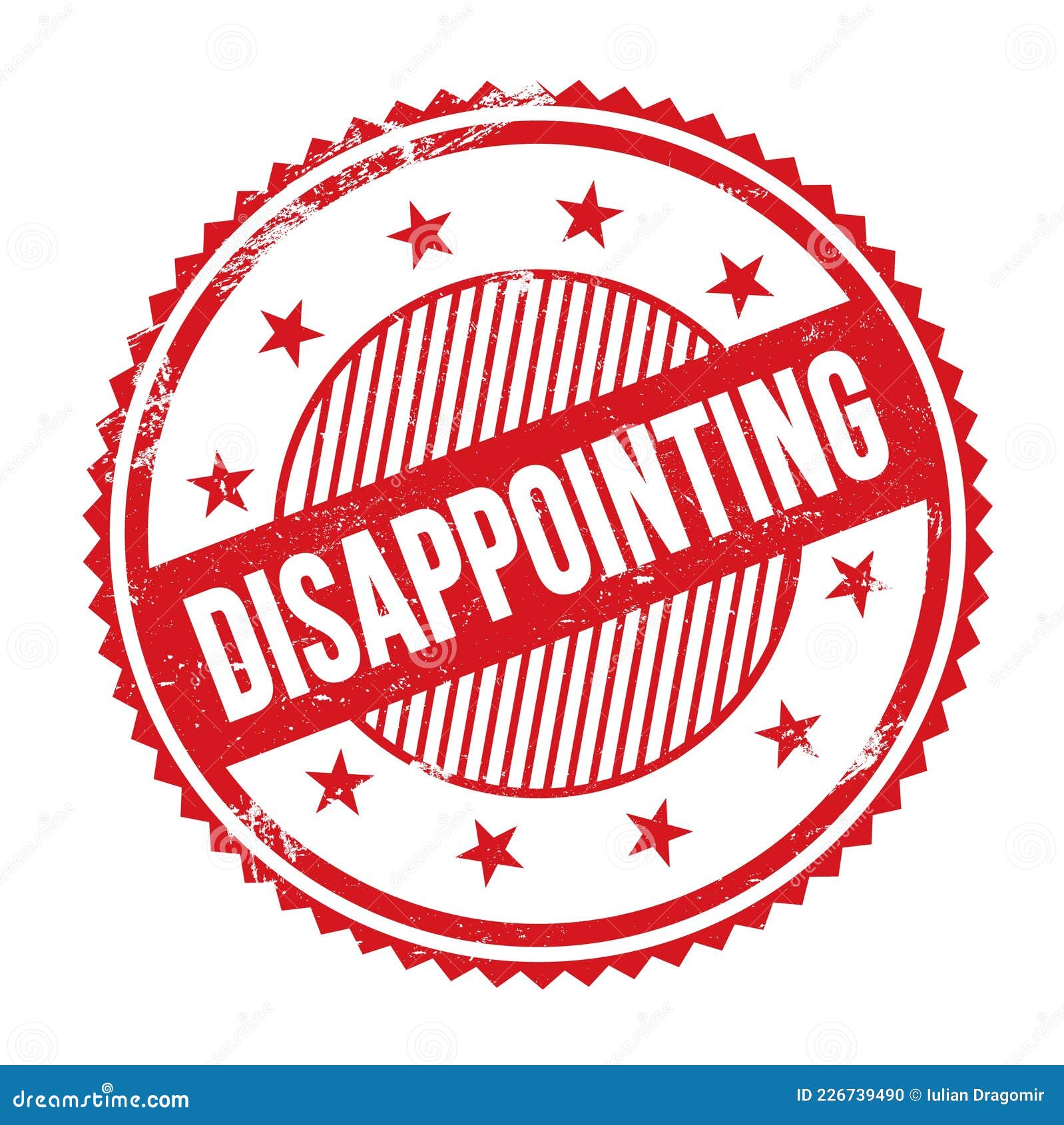 DISAPPOINTING Text Written on Red Grungy Round Stamp Stock Illustration ...