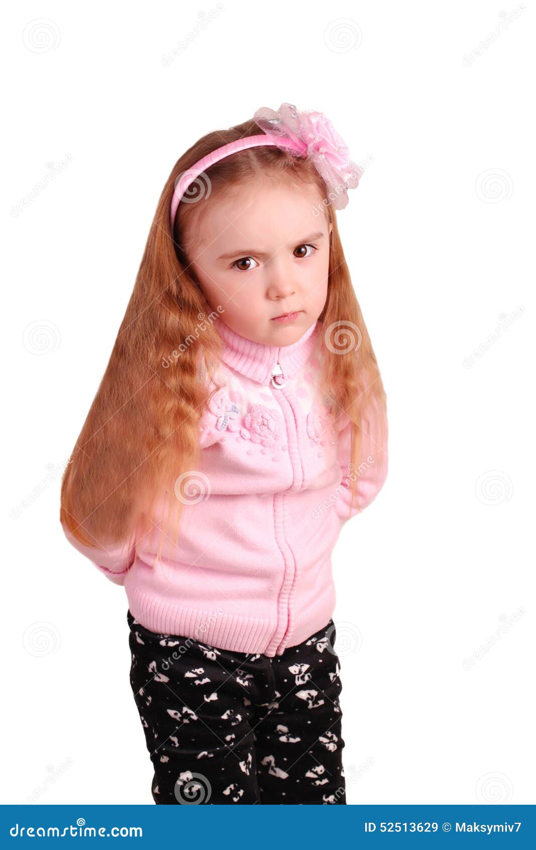 Disappointment Child Girl in the Studio Stock Image - Image of hands ...