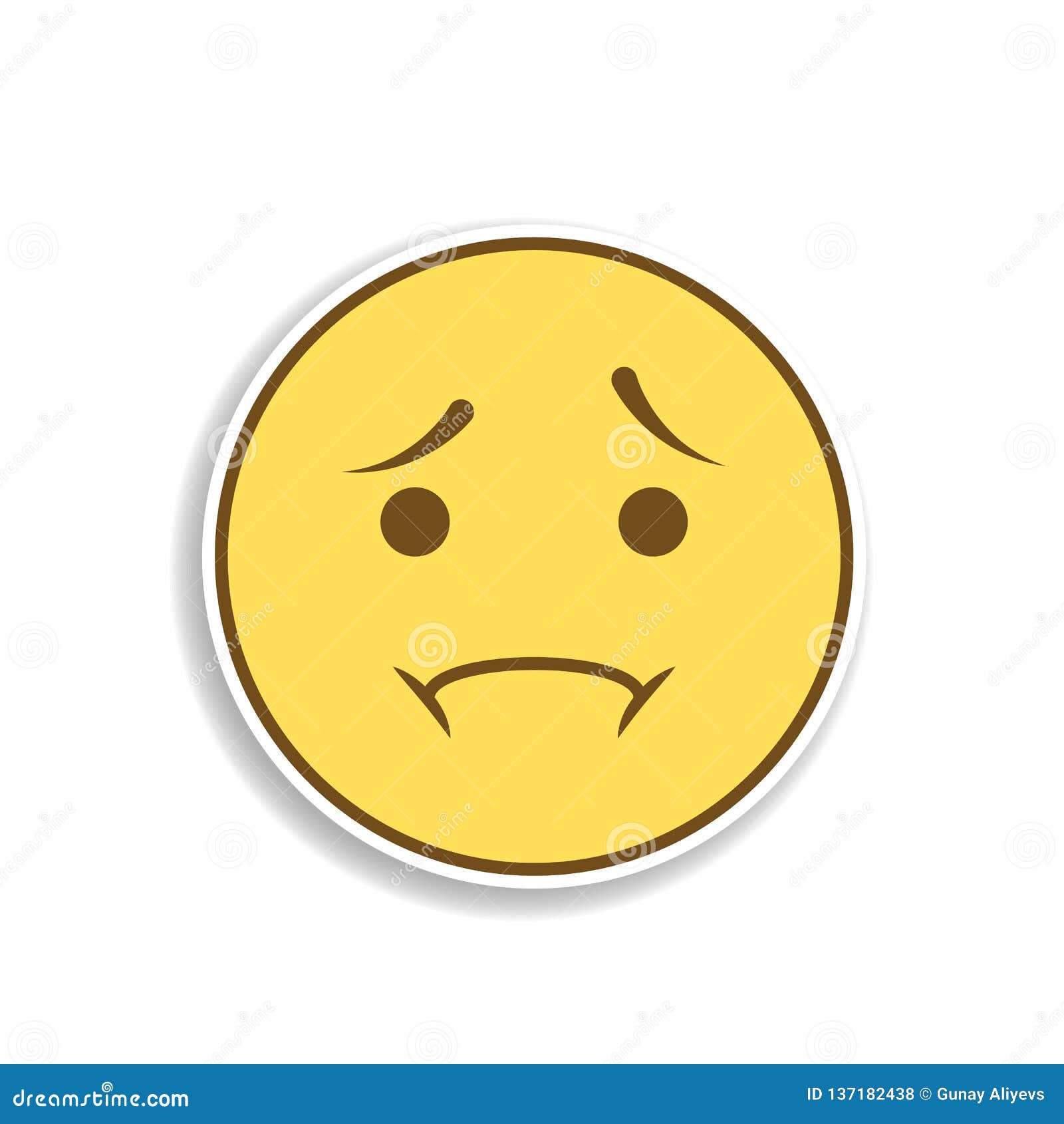 Disappointment Colored Emoji Sticker Icon. Element Of Emoji For Mobile ...