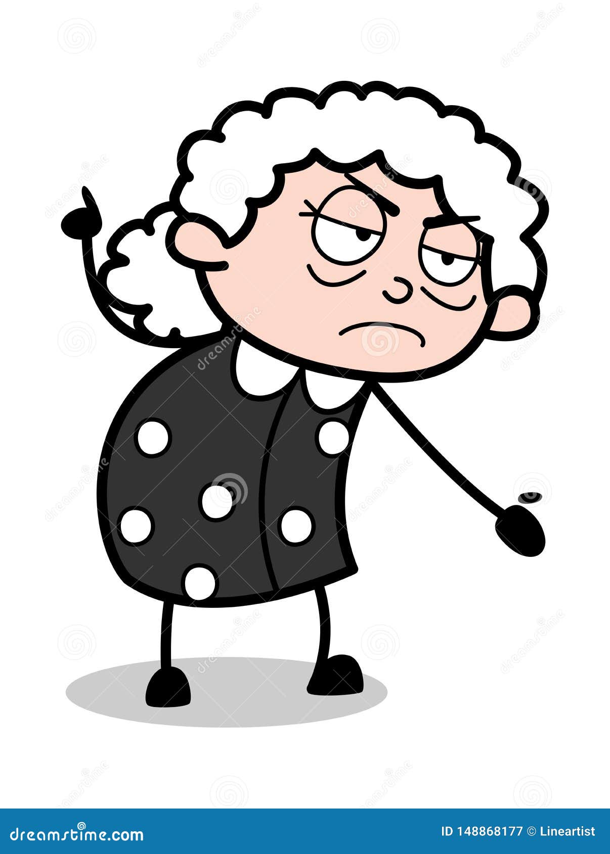 Disappointment - Old Cartoon Granny Vector Illustration Stock ...