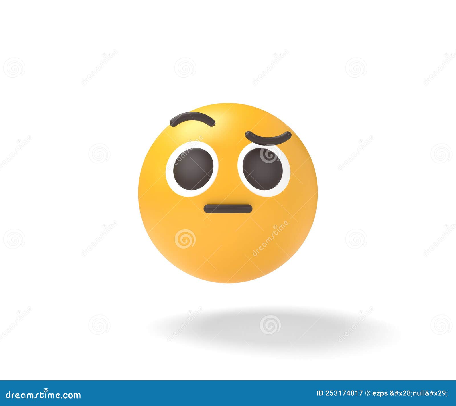 Disapproval Emoticon. Emoji 3d Illustration Stock Illustration ...