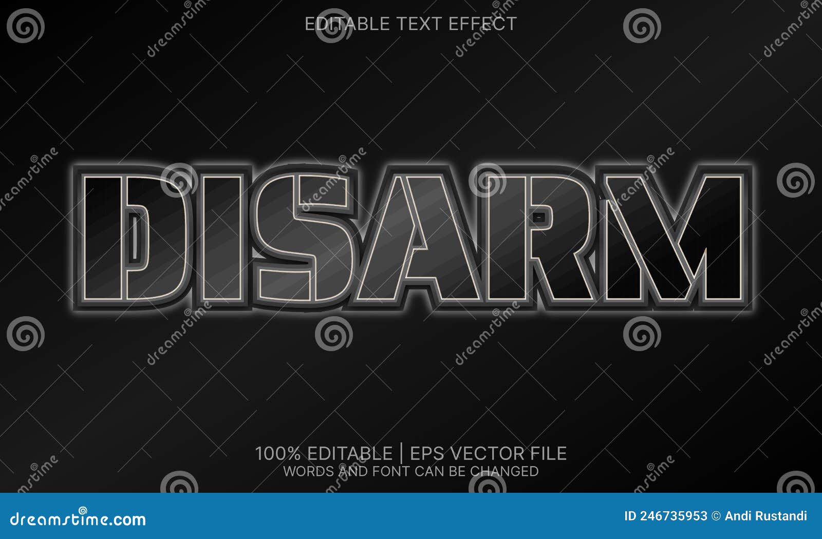 Disarm Editable Text Effect Style Stock Vector - Illustration of ...