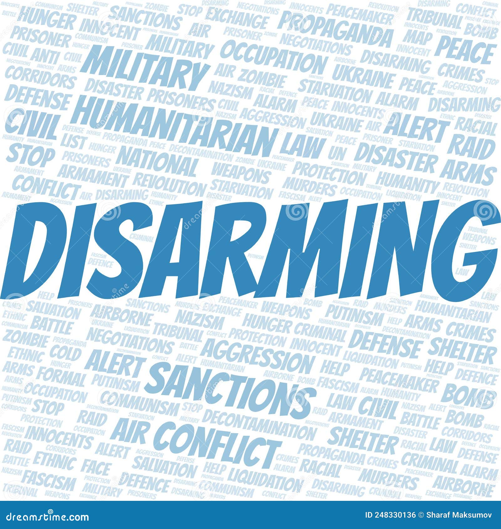 Disarming Word Cloud. Vector Made with the Text only. Stock Vector ...
