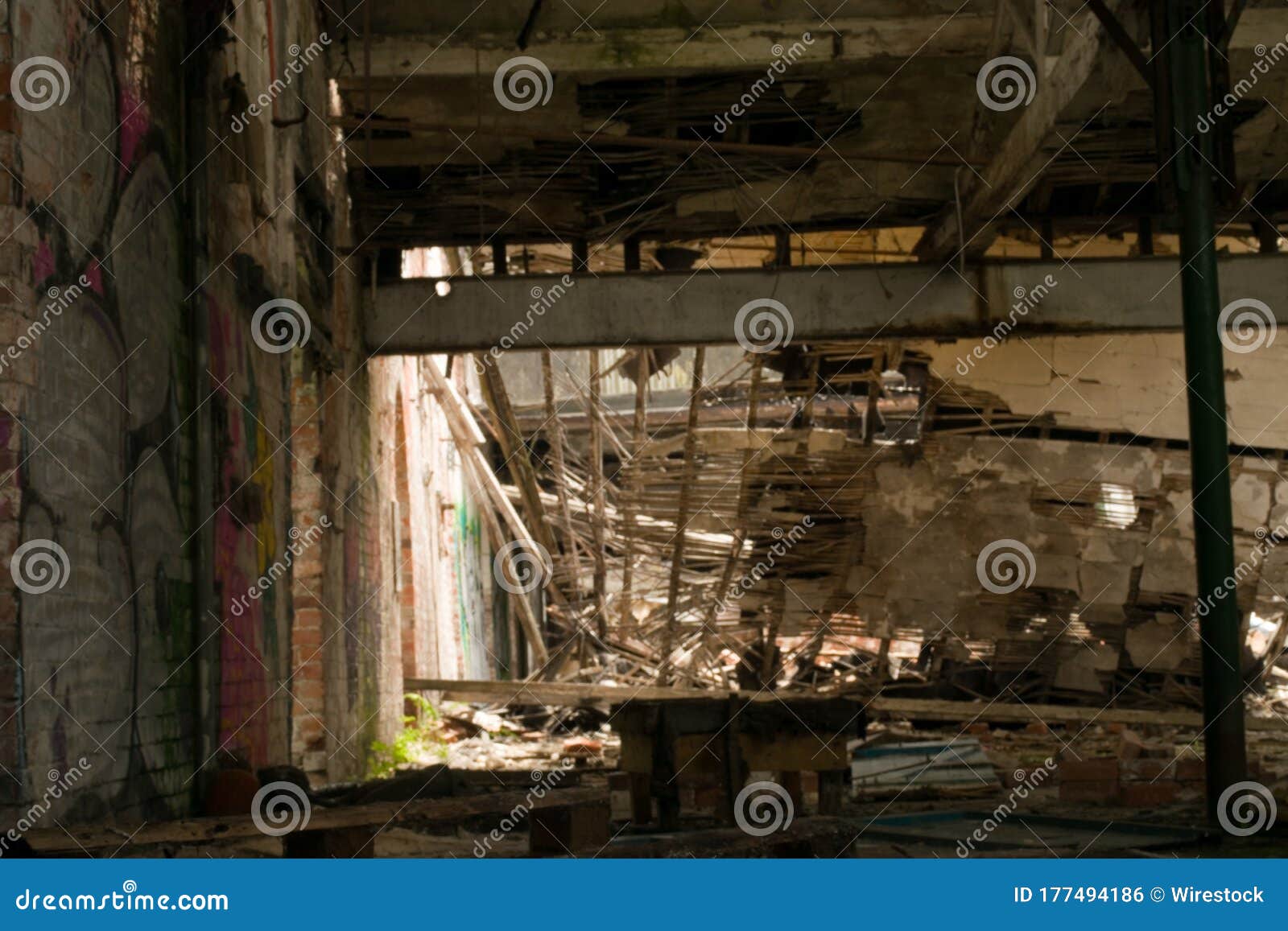 Disarray of a Demolished Building Stock Photo - Image of outdoors ...