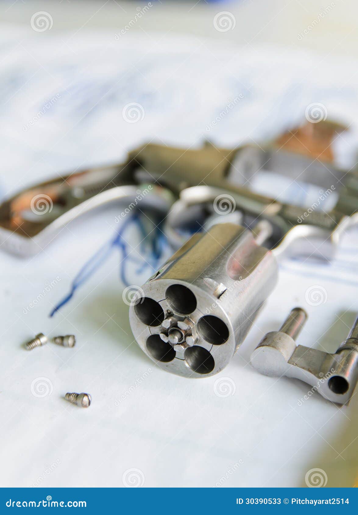 Disasembled gun stock image. Image of barrel, together - 30390533