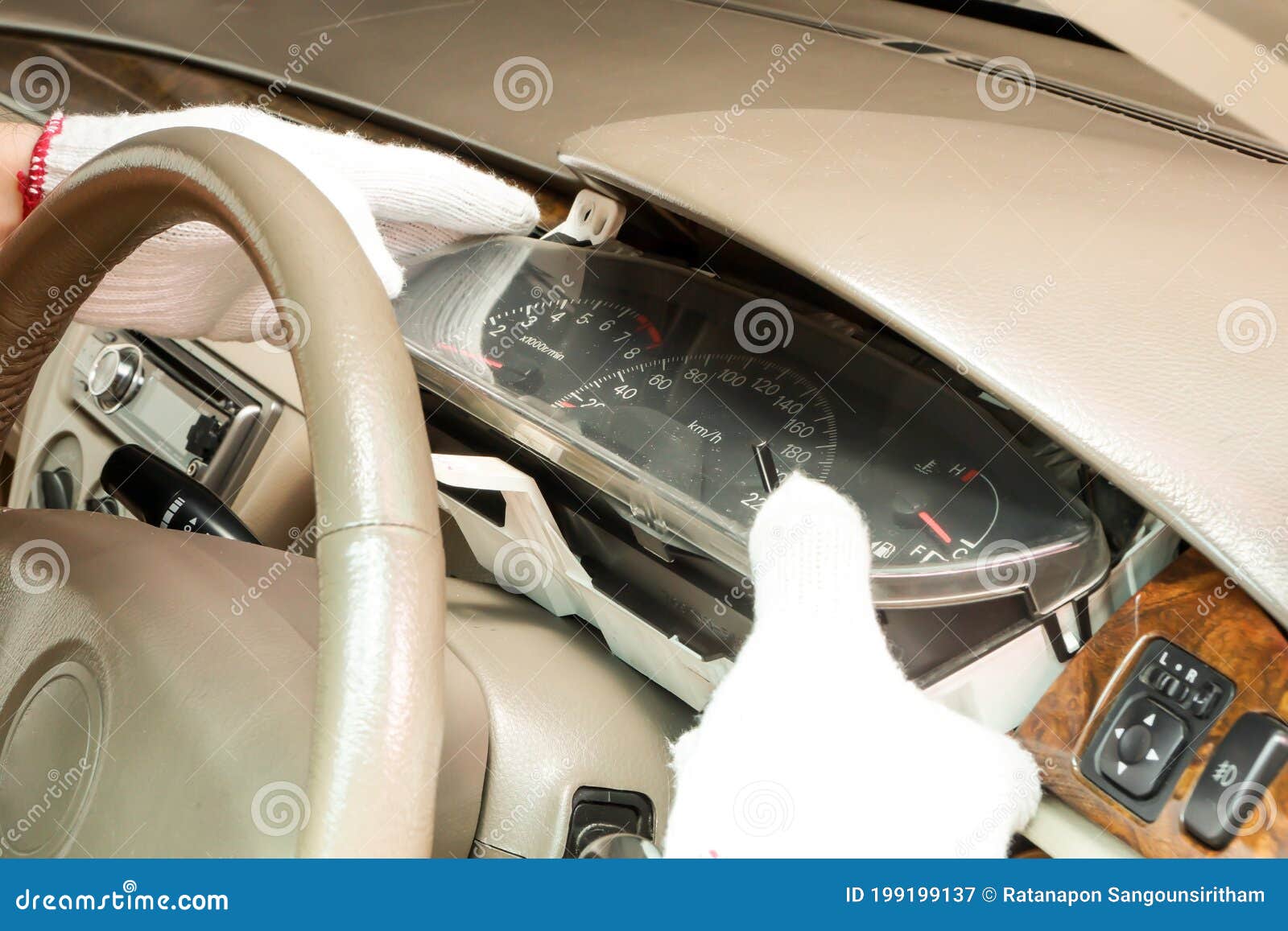 Disassemble Car Speedometer Dashboard, Car Maintenance Service Stock ...