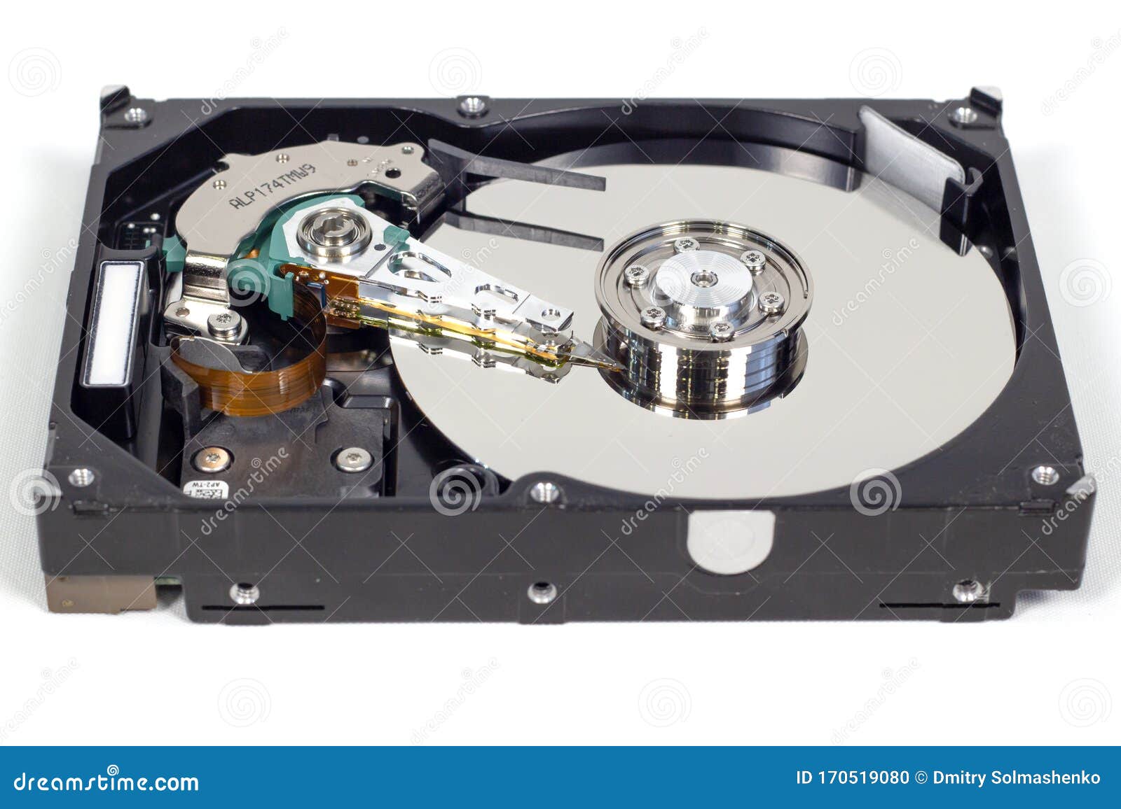 Disassemble a Hard Drive from a Computer, a Hard Drive with a Mirror ...