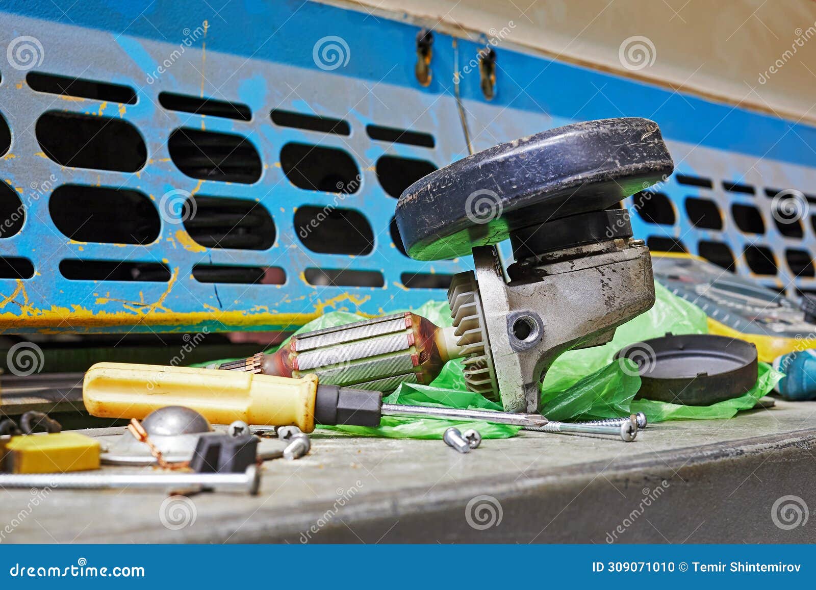 Disassembled Angle Grinder without Cutting Disc Stock Photo - Image of ...