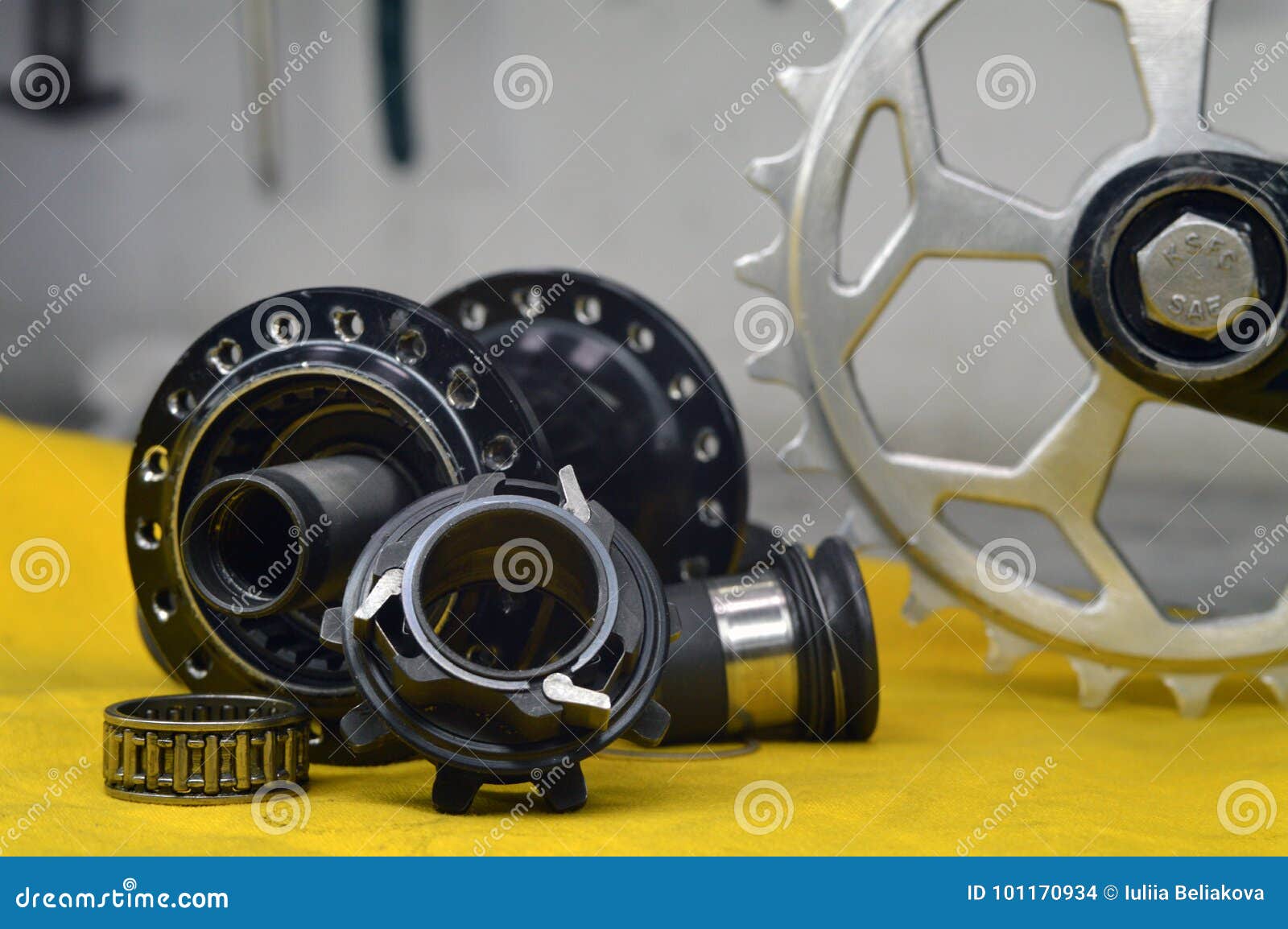 Worn-out Bicycle Bushing with Spokes Stock Photo - Image of durable ...