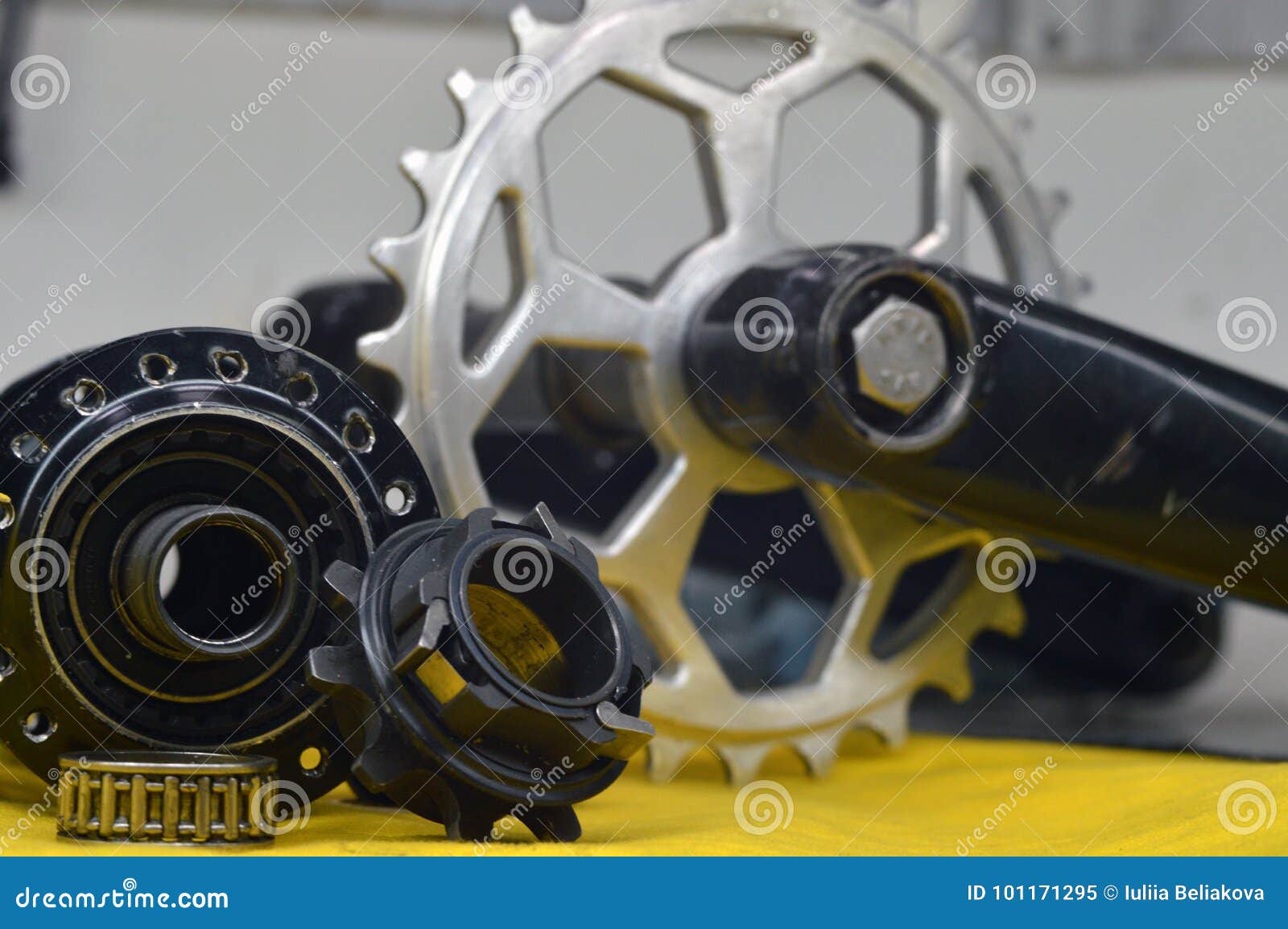 Worn-out Bicycle Bushing with Spokes Stock Image - Image of green ...