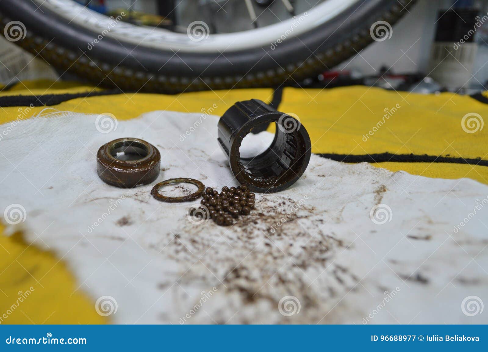 Worn-out Bicycle Bushing with Spokes Stock Image - Image of black ...