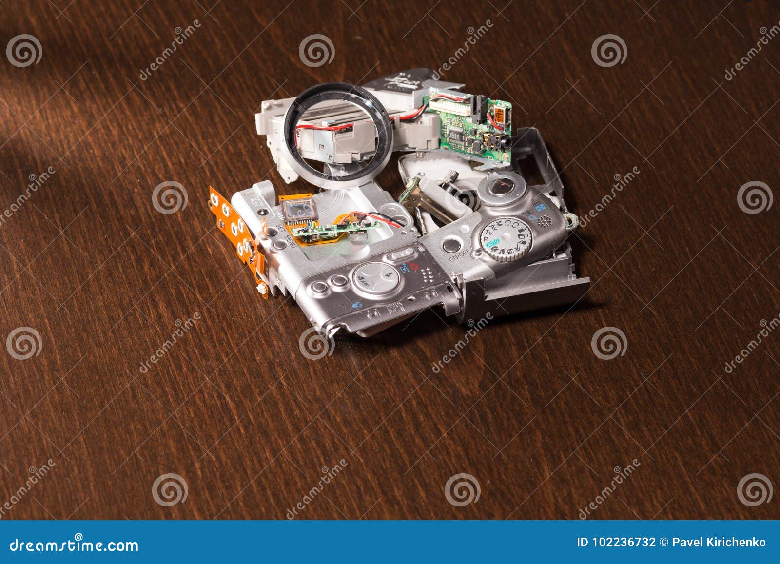 Disassembled Broken Compact Digital Camera Parts Stock Photo - Image of ...