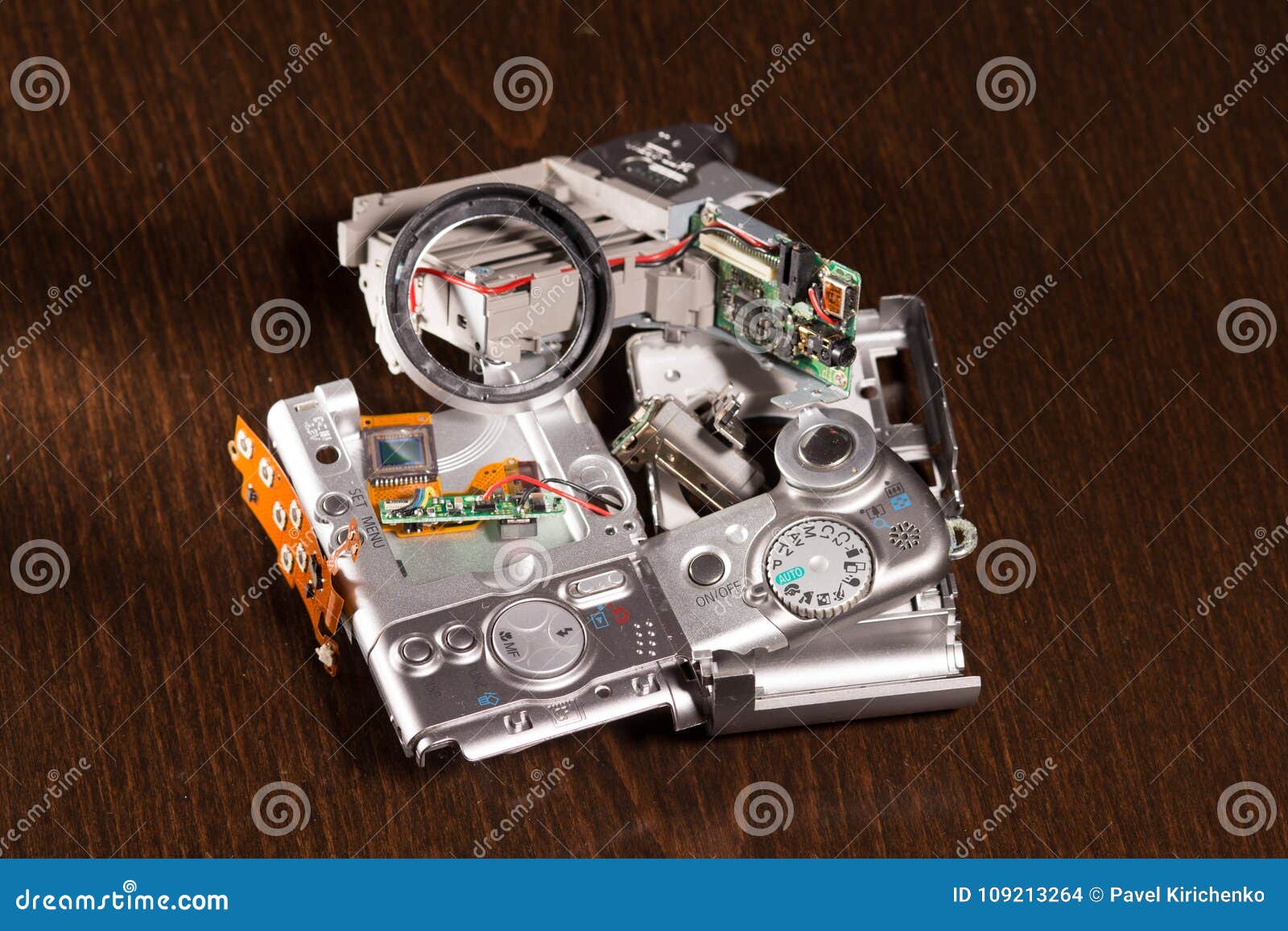Disassembled Broken Compact Digital Camera Parts Stock Photo - Image of ...
