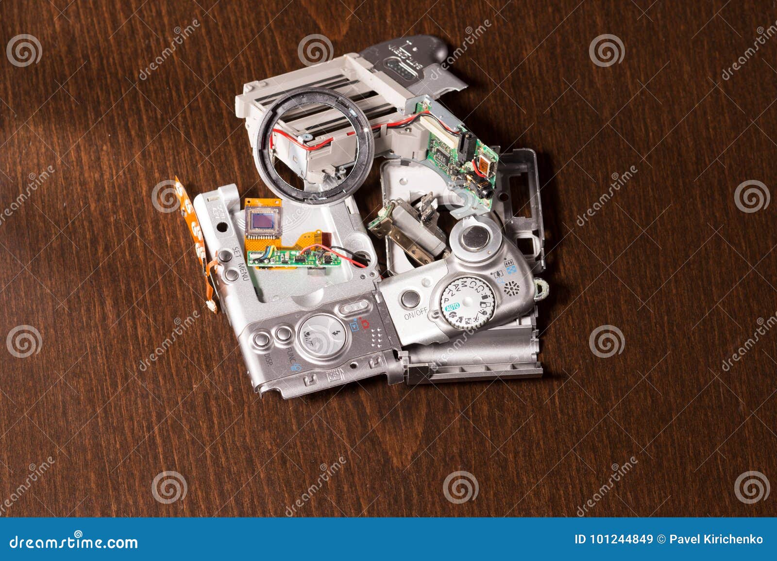 Disassembled Broken Compact Digital Camera Parts Stock Image - Image of ...