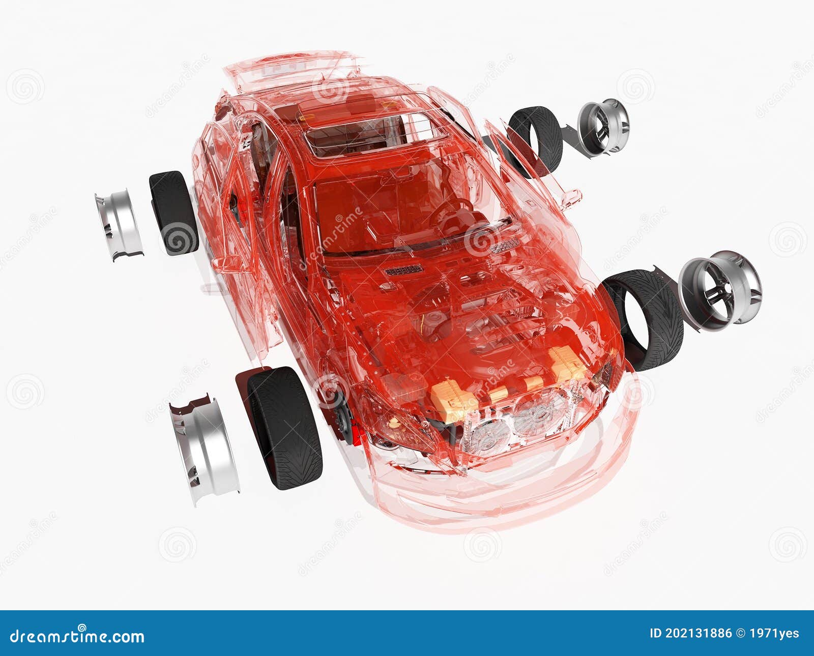 Disassembled car stock illustration. Illustration of business - 202131886