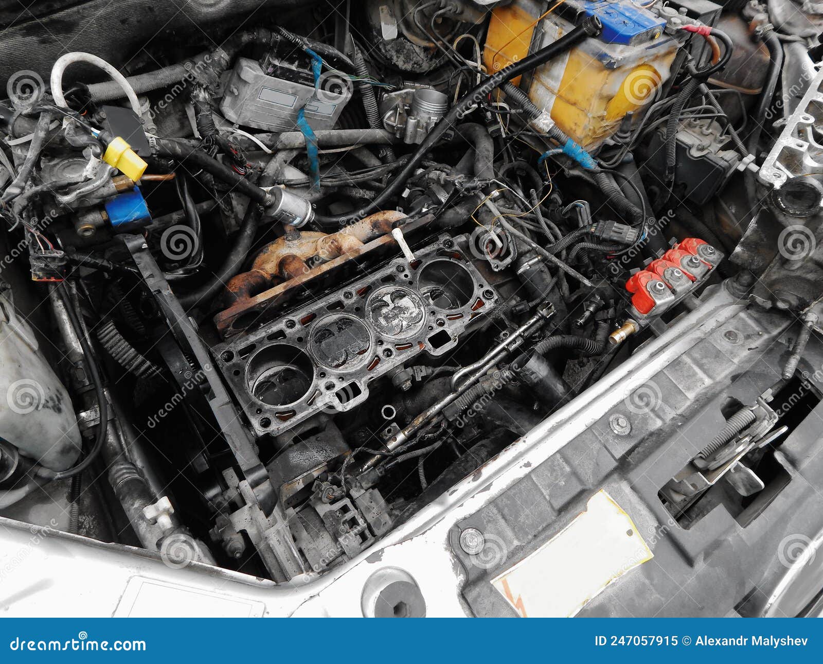 Disassembled car engine stock image. Image of mechanical - 247057915