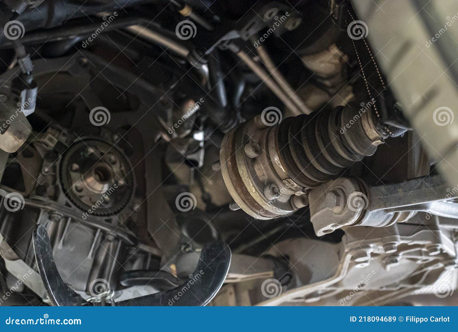 Disassembled car engine stock image. Image of workshop - 218094689