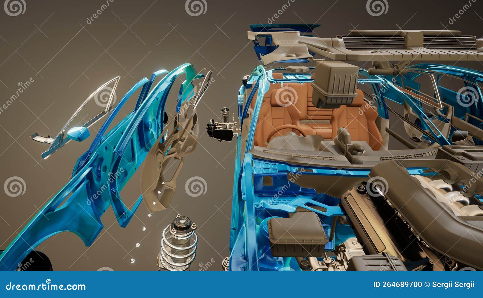 Disassembled Car with Visible Parts Stock Photo - Image of piece, gear ...