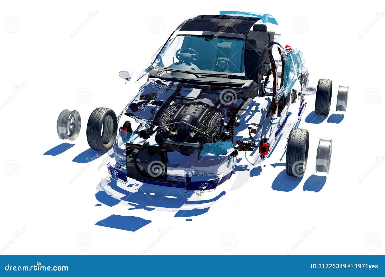 Disassembled Car. Royalty Free Stock Images - Image: 31725349