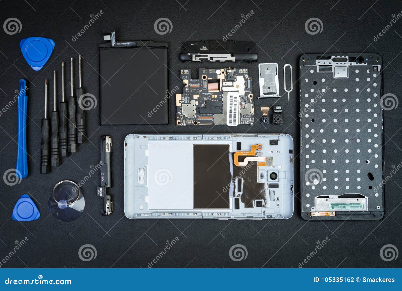 The Disassembled Cell Phone with the Removed Screen Editorial ...