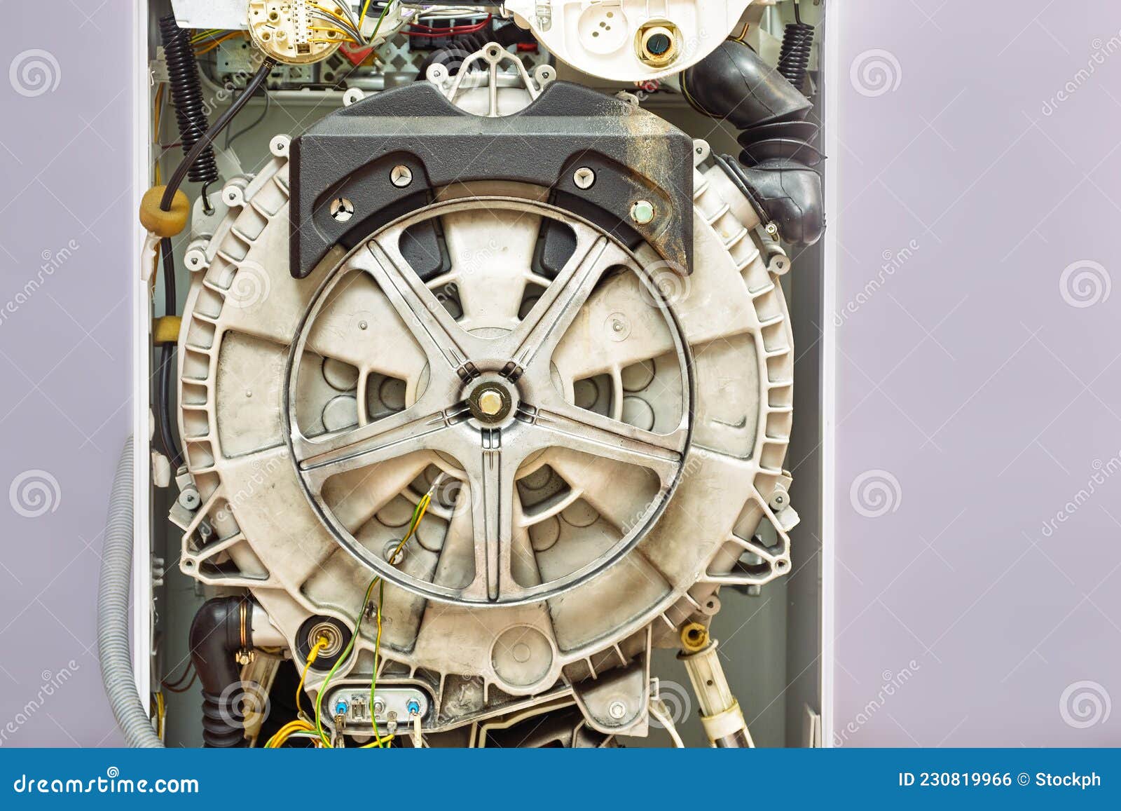 Disassembled Clothes Washing Machine. Back View Stock Photo - Image of ...