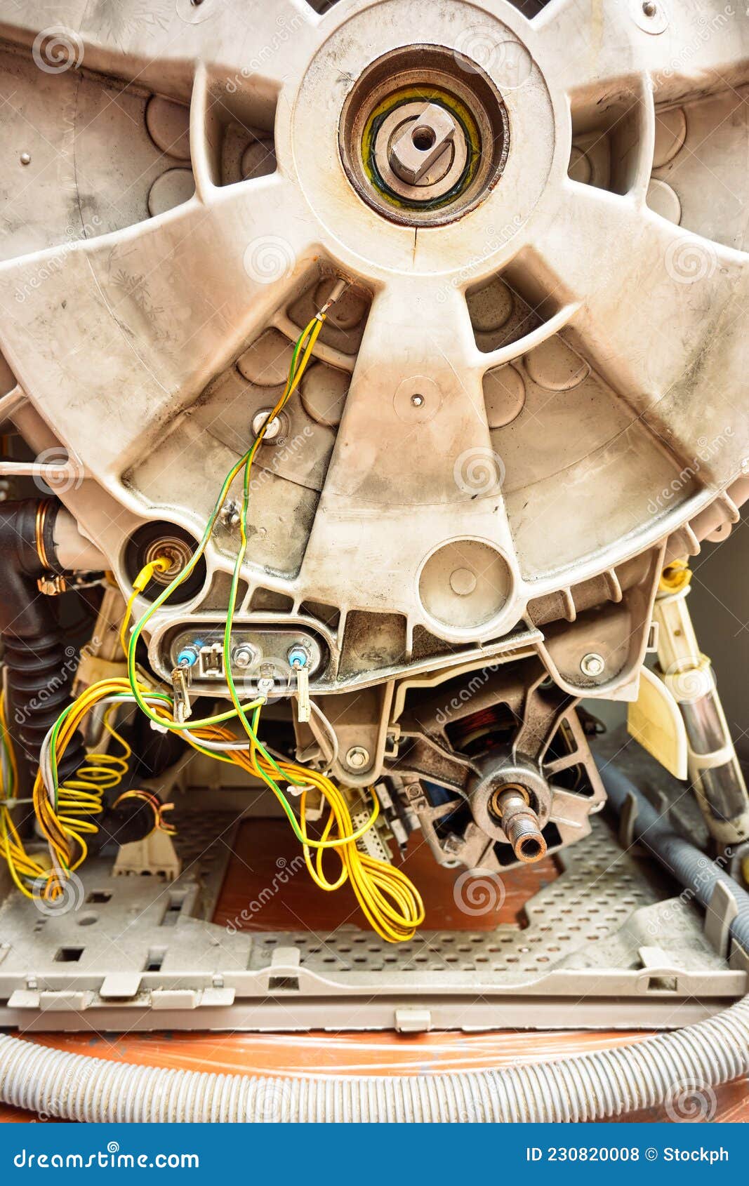 Disassembled Clothes Washing Machine. Back View Stock Photo - Image of ...