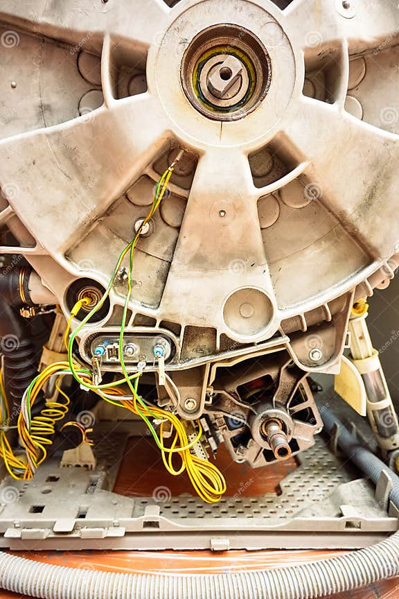 Disassembled Clothes Washing Machine. Back View Stock Photo - Image of ...