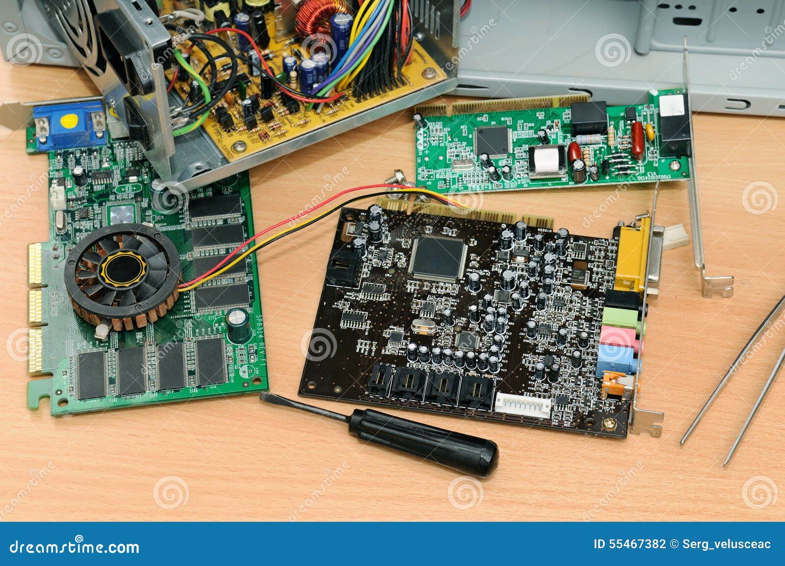 Disassembled Computer Hard Drive Device Close-up. Dismantling ...