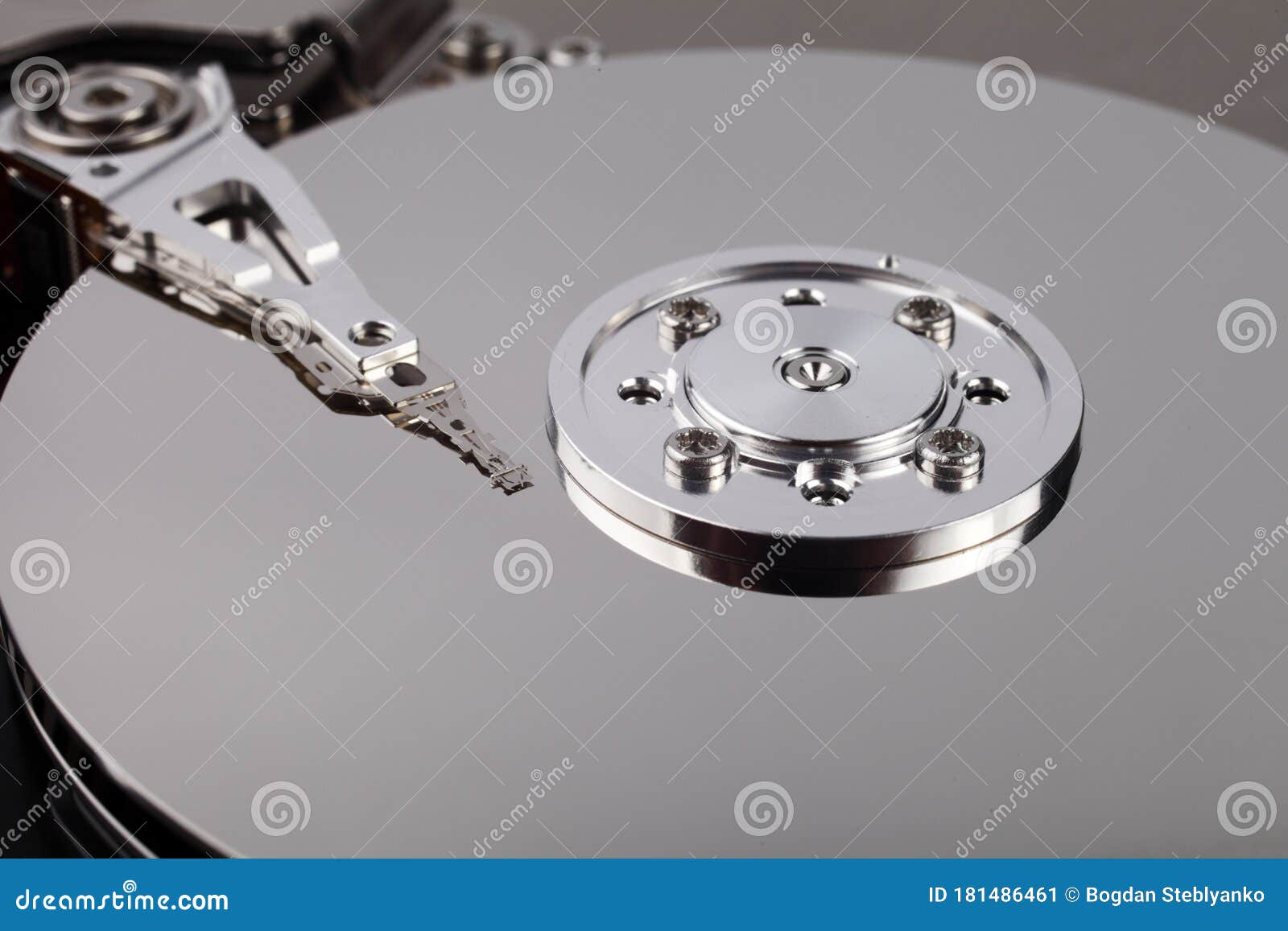 Disassembled Computer Hard Drive with Mirror Disks Stock Image - Image ...