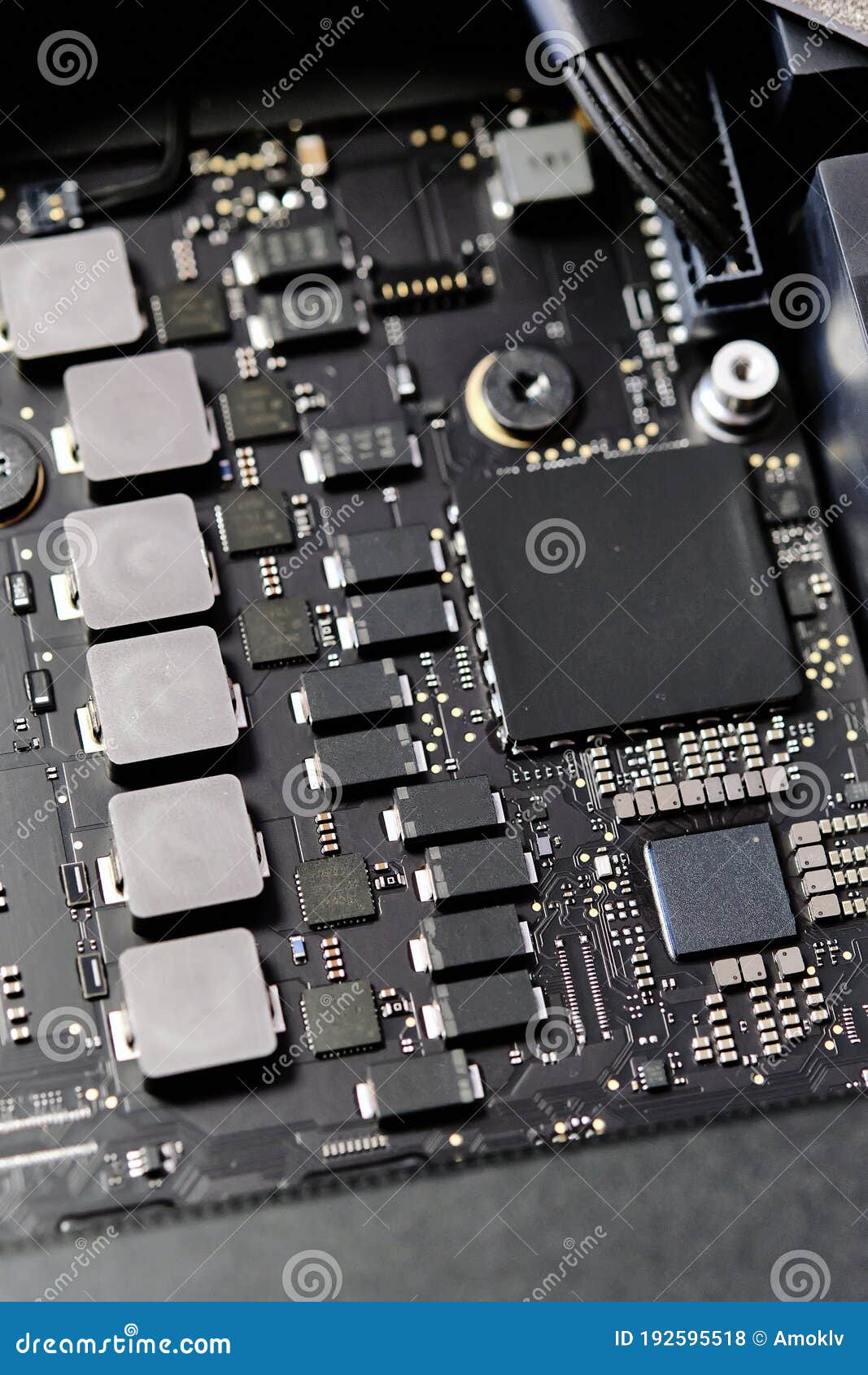 Disassembled Computer Inside of Device Desktop Close Up View Background ...